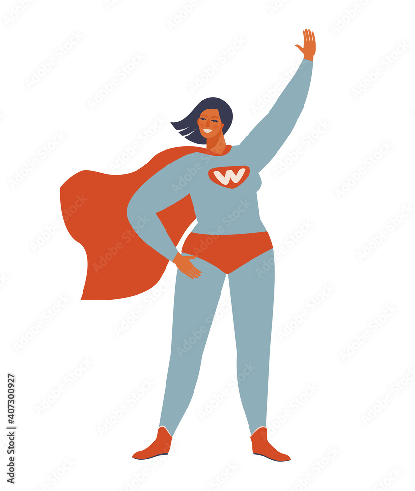 Superhero woman character. Wonderful female hero character in superhero ...