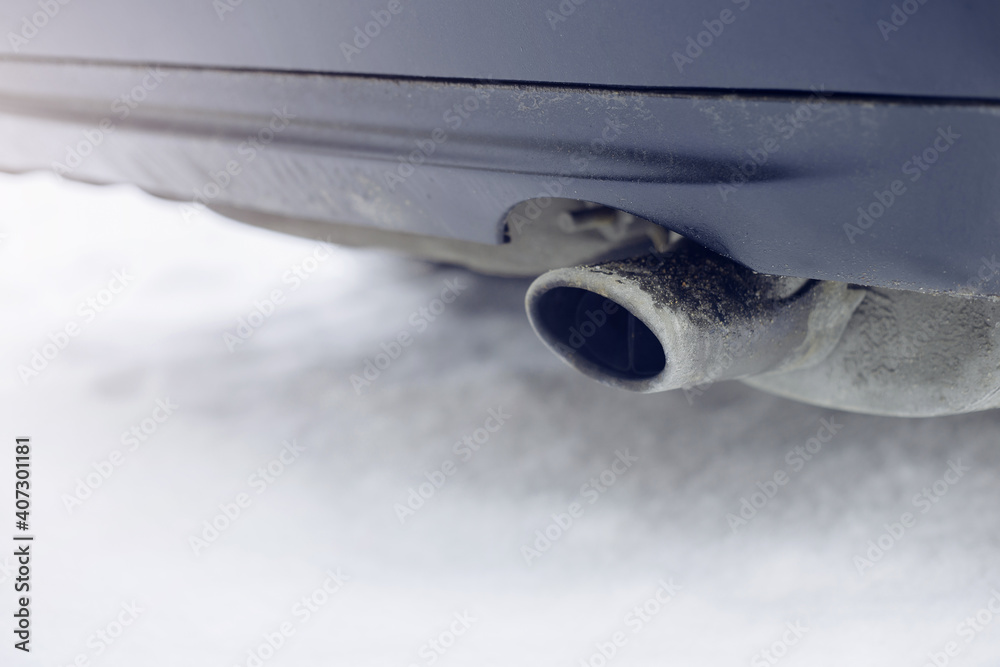 Exhaust gases from a car engine a threat to the ecology of the planet ...