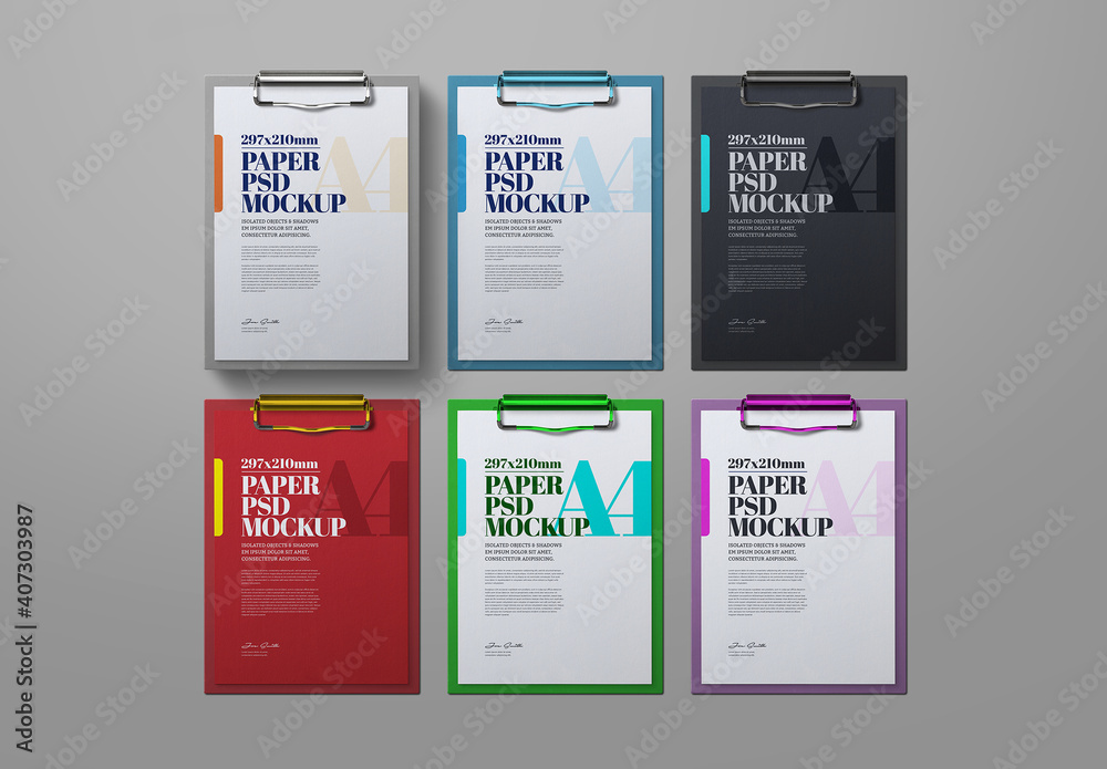 Clipboard Mockup A4 Flyer Poster Set Stock Template | Adobe Stock