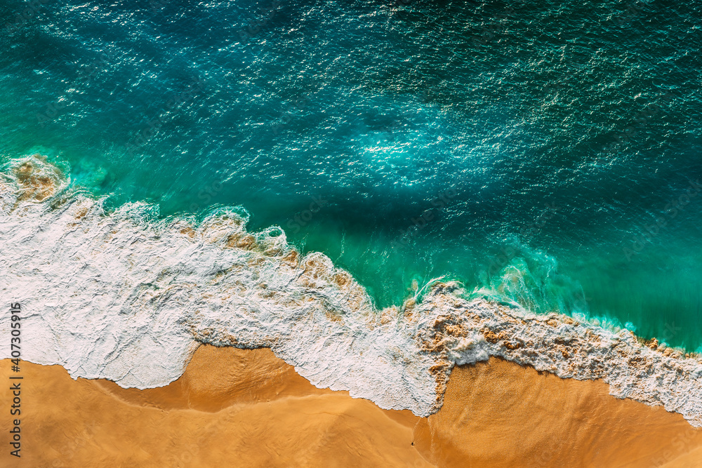 Clean sea and clean beach. Clean beach with yellow sand. Seascape ...
