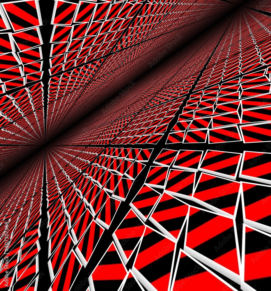 pattern and diminishing perspective design of many geometric 3D ...