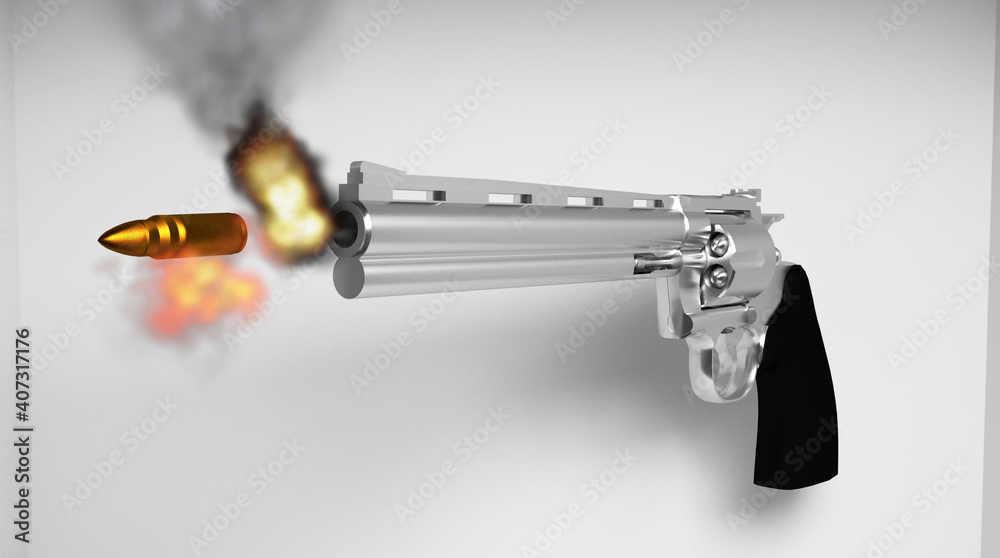 Pistola disparando Stock Illustration | Adobe Stock