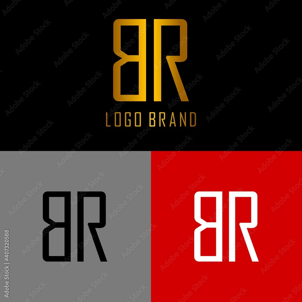 design logo vector with a combination of the letter B and the letter R ...