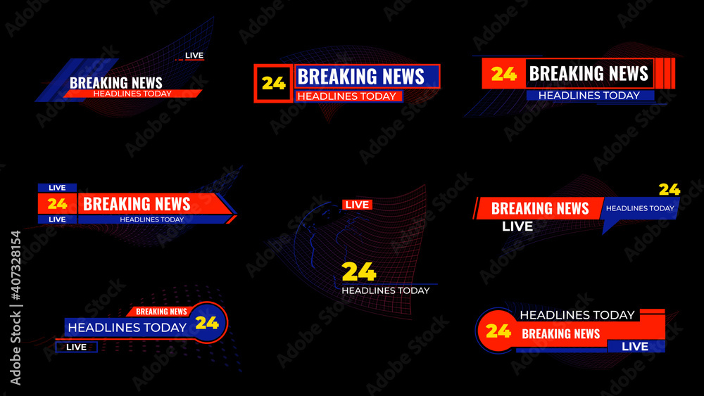 Grid Elements News Lower Thirds Stock Template | Adobe Stock