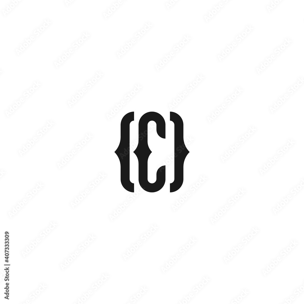 letter C logo and {} or curly braces sign for website programmers, this ...