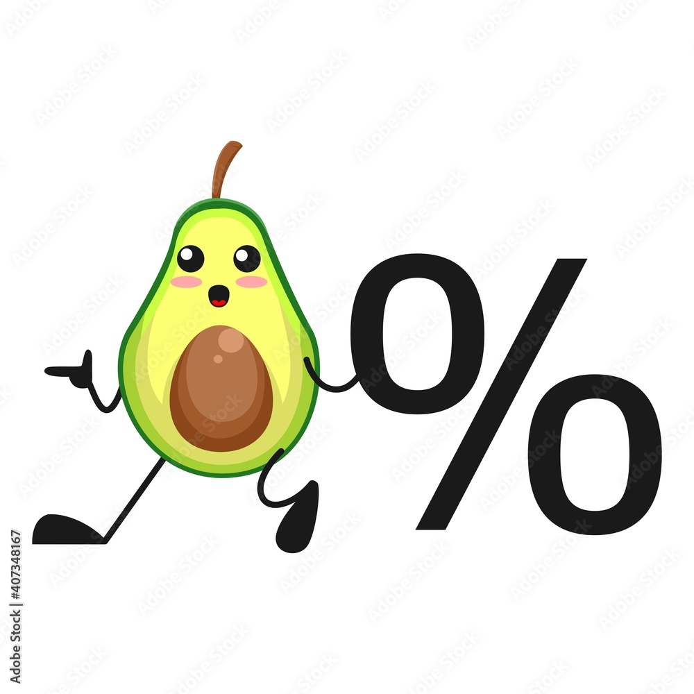 vector illustration of cute avocado fruit business or character with ...