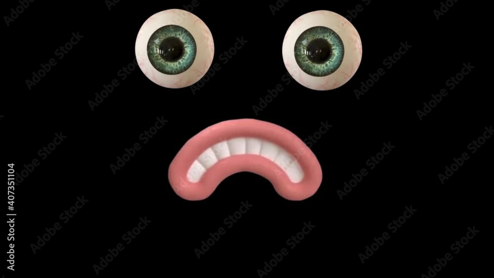 Funny Cartoon Face Reaction with eyes and mouth - Facial Expressions 4K ...