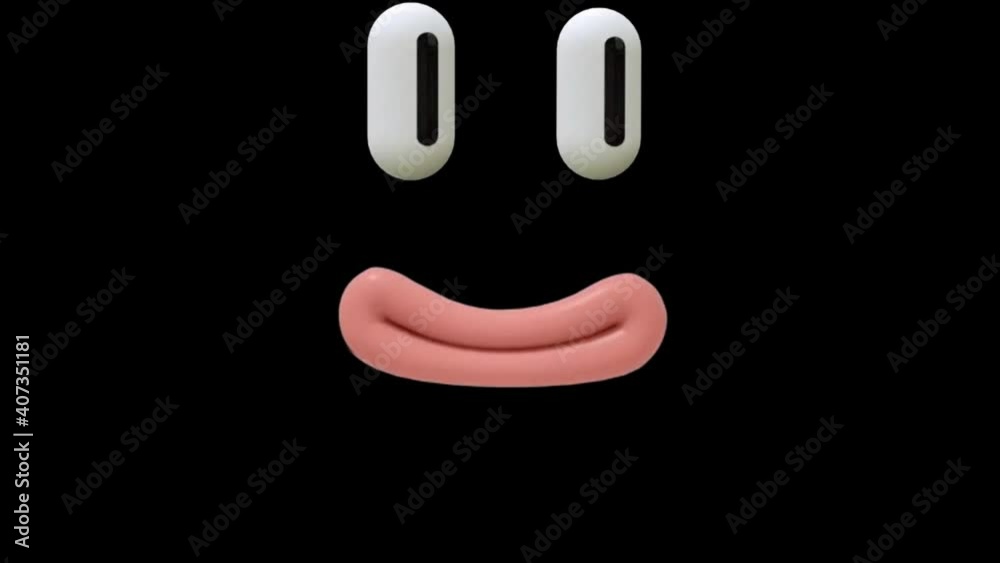 Funny Cartoon Face Reaction with eyes and mouth - Facial Expressions 4K ...