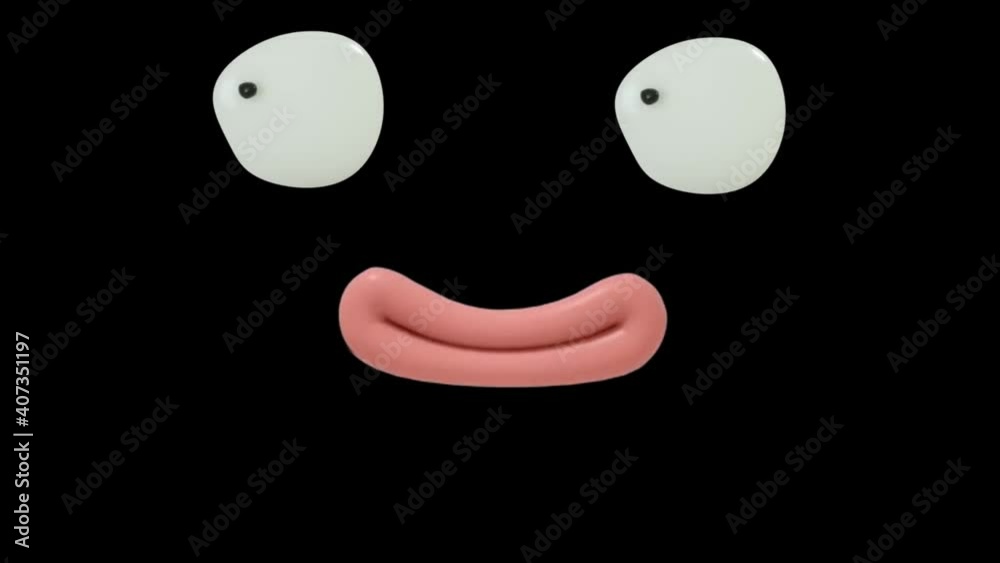 Funny Cartoon Face Reaction with eyes and mouth - Facial Expressions 4K ...