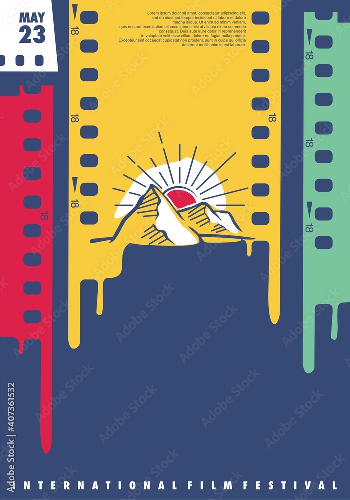 International film festival creative design idea with film strips and ...
