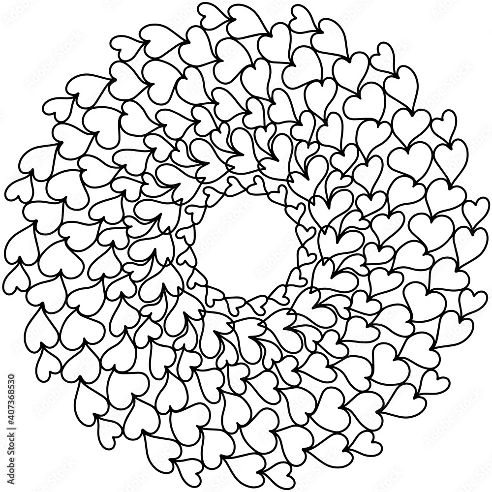 Simple Heart Mandala Coloring Pages