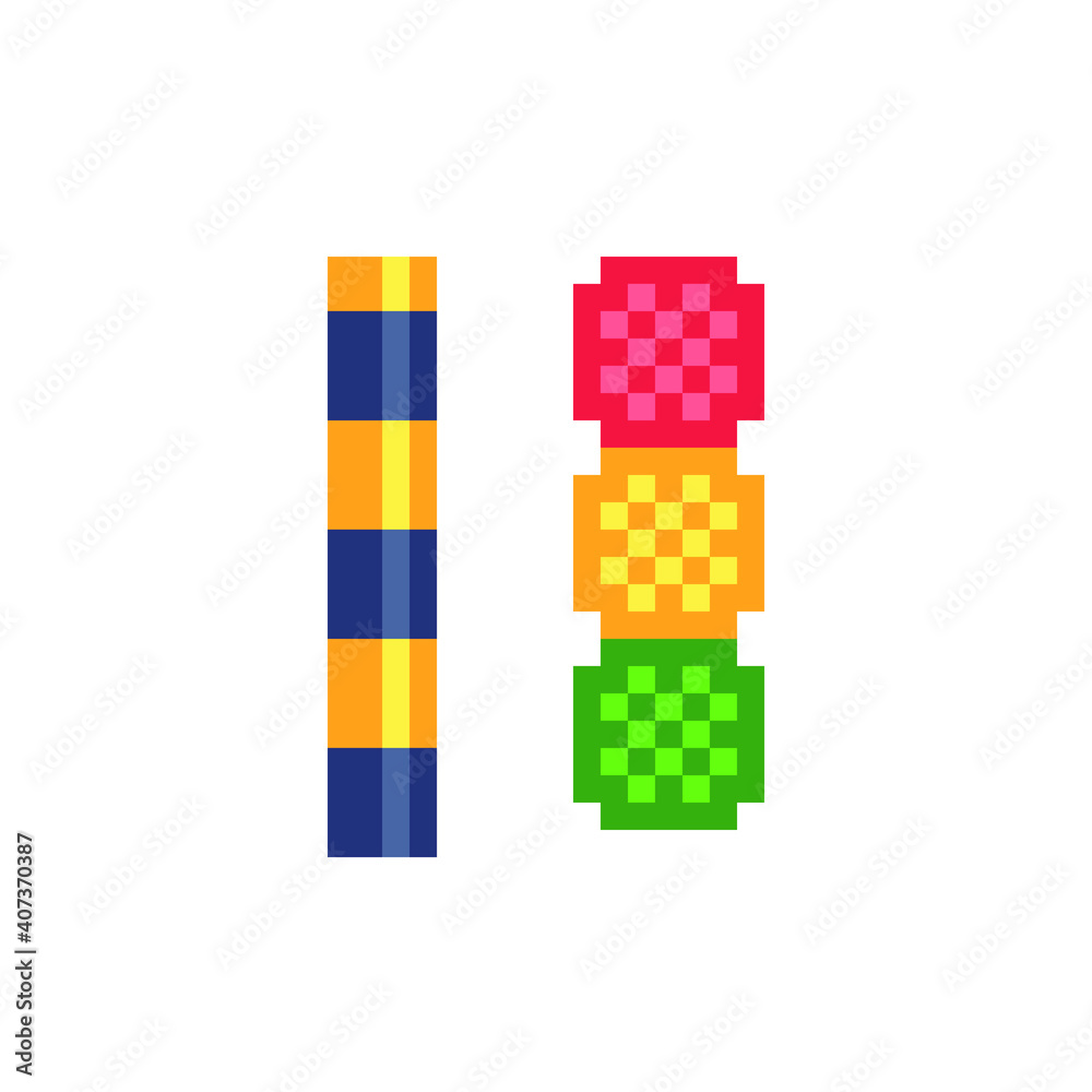 Traffic light icon. Pixel art flat style. 8-bit sprite. Game assets ...