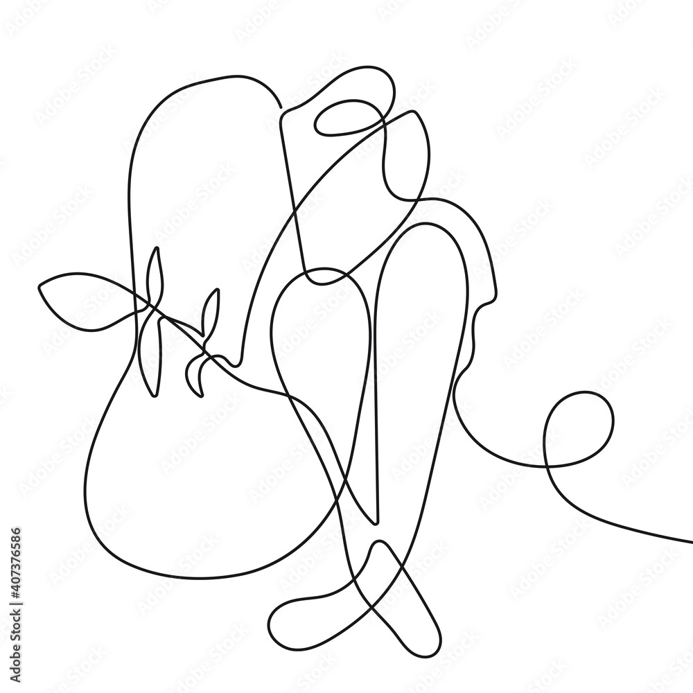 Abstract Female Figure Continuous One Line Drawing Single Line