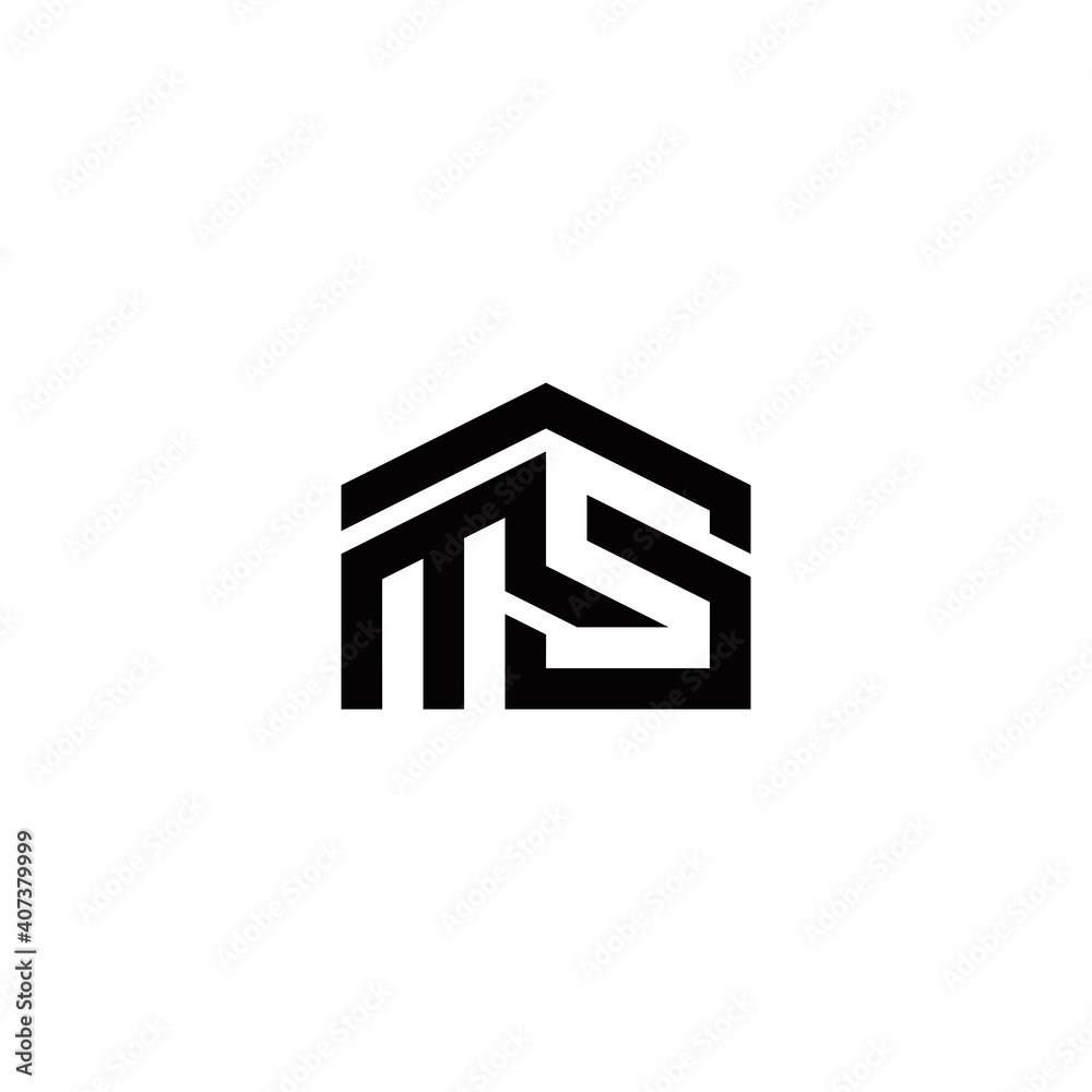 Vecteur Stock M S Ms Initial Building Logo Design Vector Template Vecteur Stock M S Ms Initial Building Logo Design Vector Template