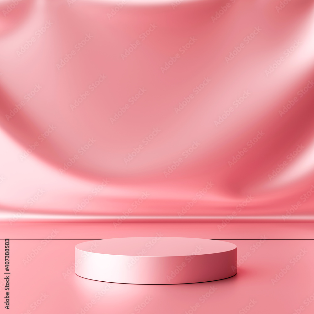 Luxury pink product background stand or podium pedestal on advertising ...