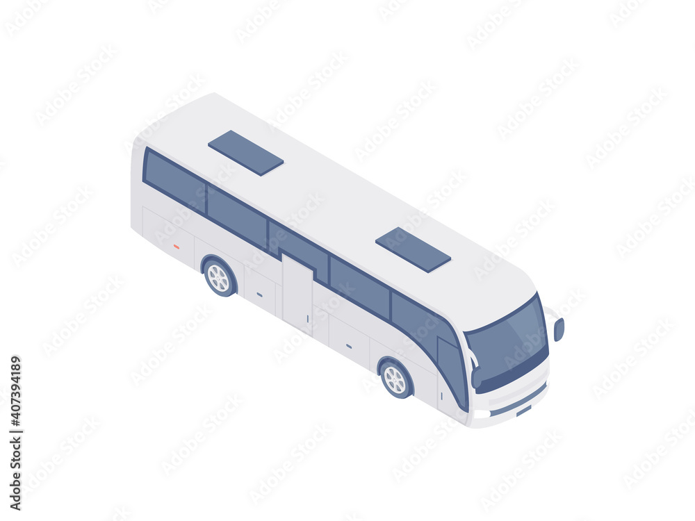 Cartoon vector template of modern passenger bus Stock Vector | Adobe Stock