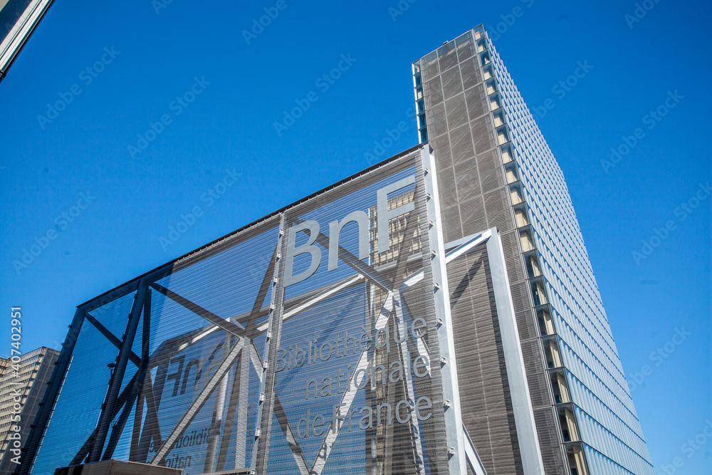 PARIS, FRANCE - OCTOBER 4, 2016- Built in 1995, the landmark glass ...