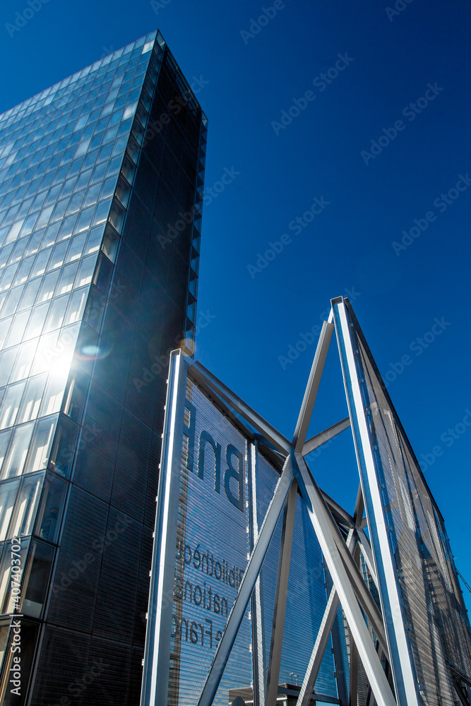 PARIS, FRANCE - OCTOBER 4, 2016- Built in 1995, the landmark glass ...