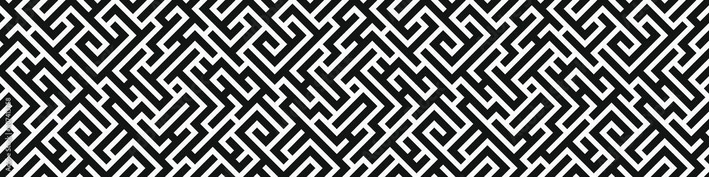 Vector geometric seamless illustration with maze. Infinity background ...