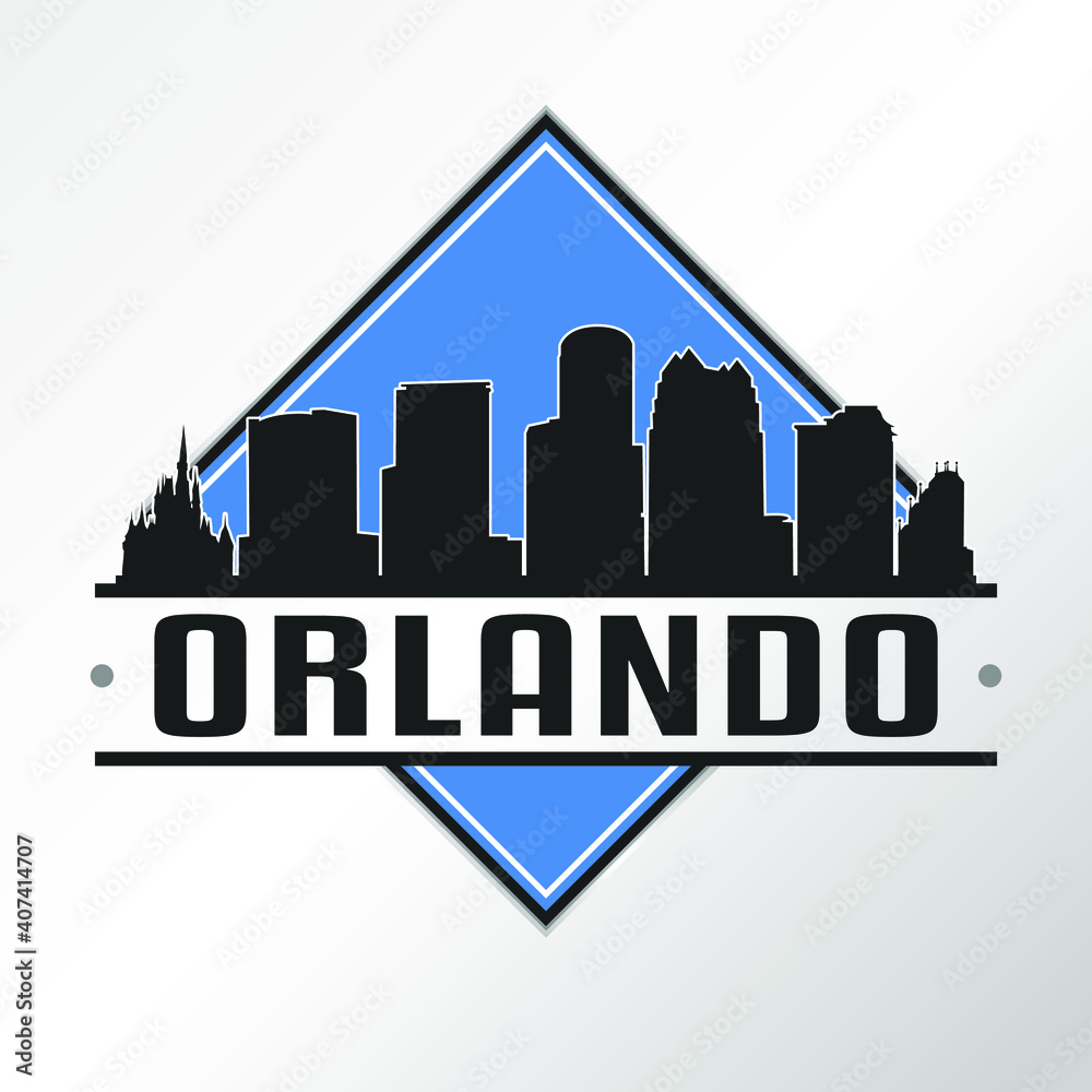 Orlando Florida Skyline Logo. Adventure Landscape Design. Vector ...