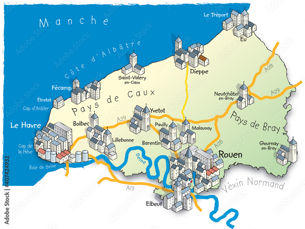 76 Carte du département de Seine-Maritime Stock Vector | Adobe Stock