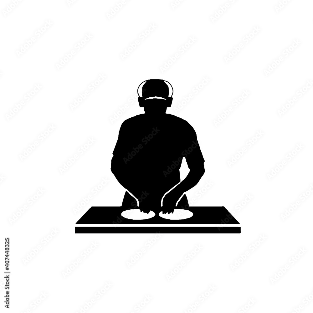 Vector illustration of disc jockey Stock Vector | Adobe Stock