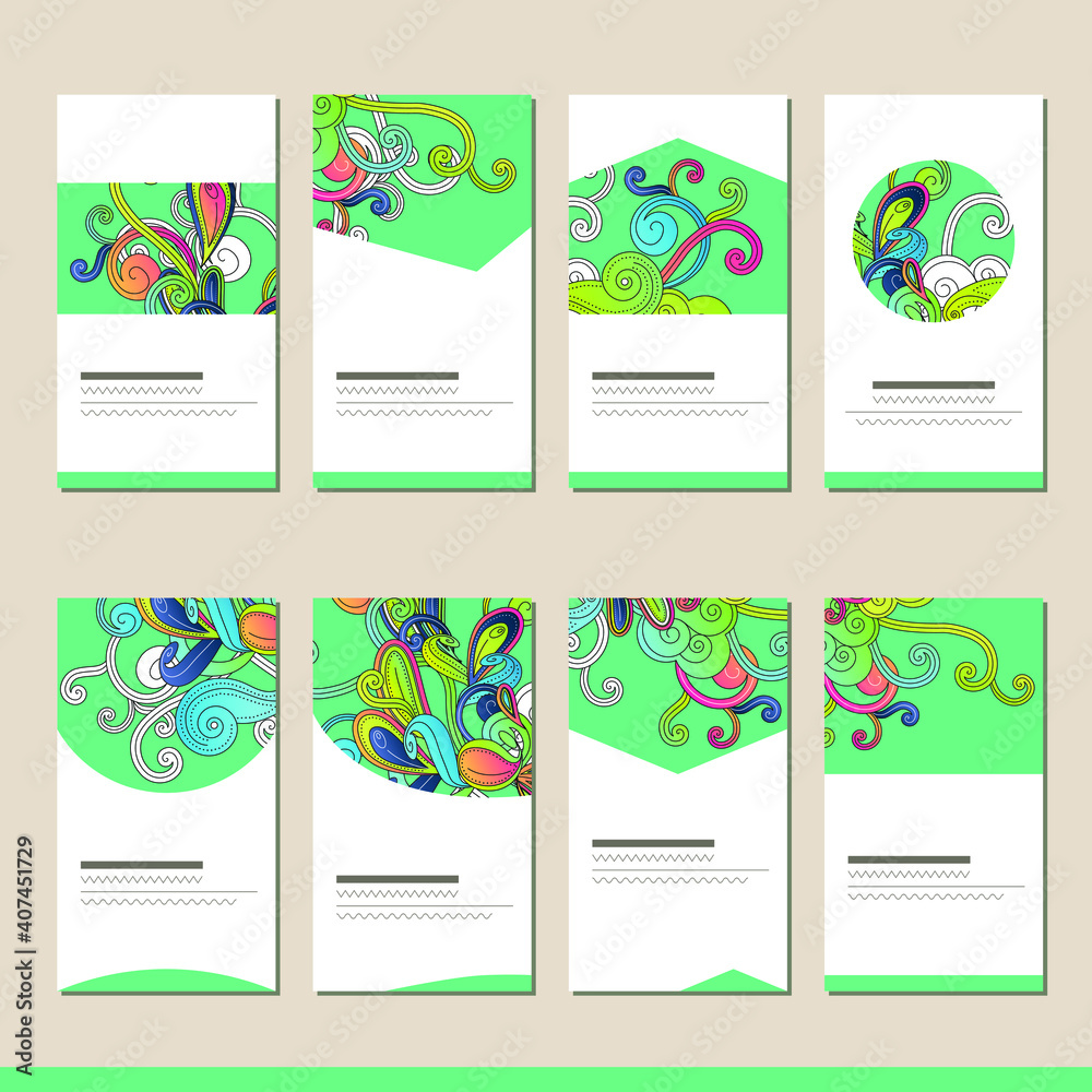 Set with different abstract templates. Cards for your design and ...