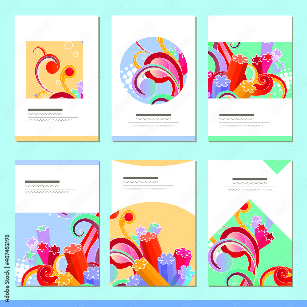 Set with different abstract templates. Cards for your design and ...