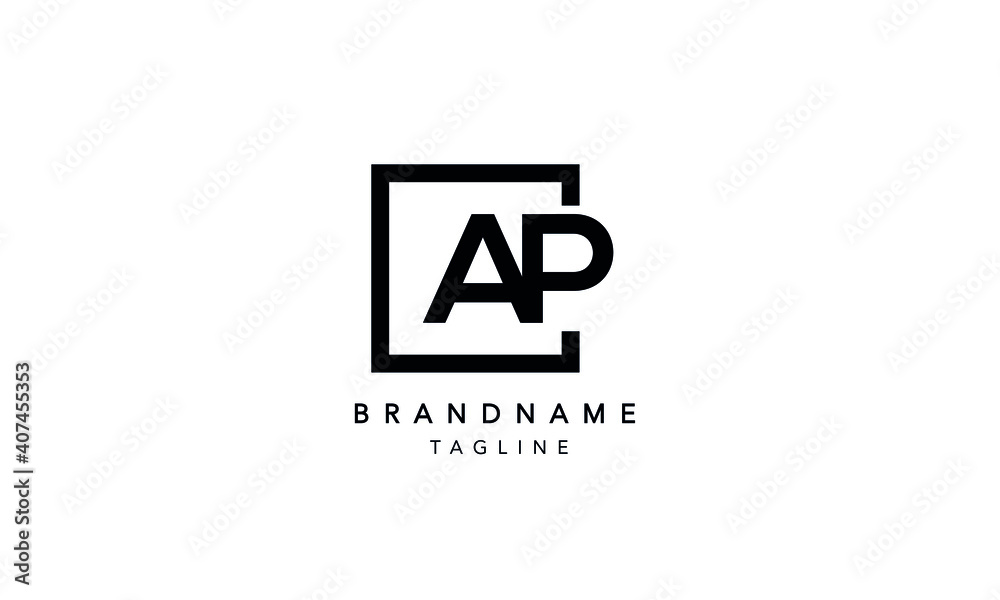 AP Alphabet Letters Initial Square Icon Logo Stock Vector | Adobe Stock