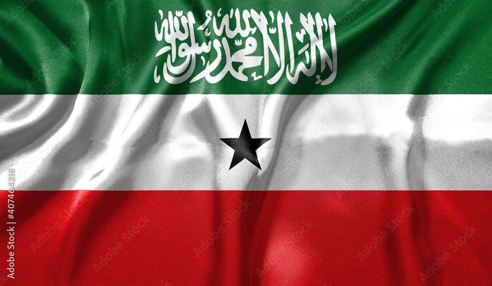 Somaliland flag wave close up. Full page Somaliland flying flag. Highly ...