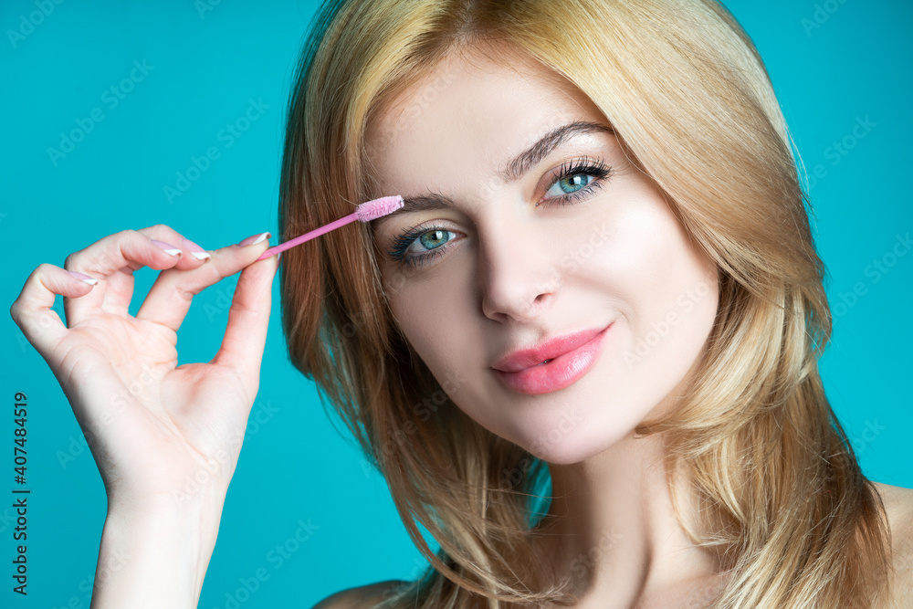 Microblading, modeling brows, perfection concept. Attractive gorgeous ...