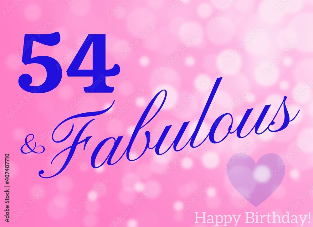 54th birthday card wishes illustration Stock Illustration | Adobe Stock