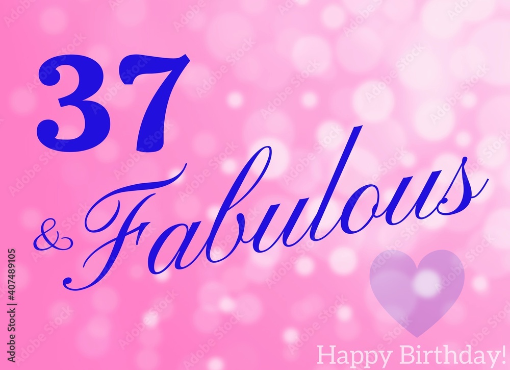 37th birthday card wishes illustration Stock Illustration | Adobe Stock