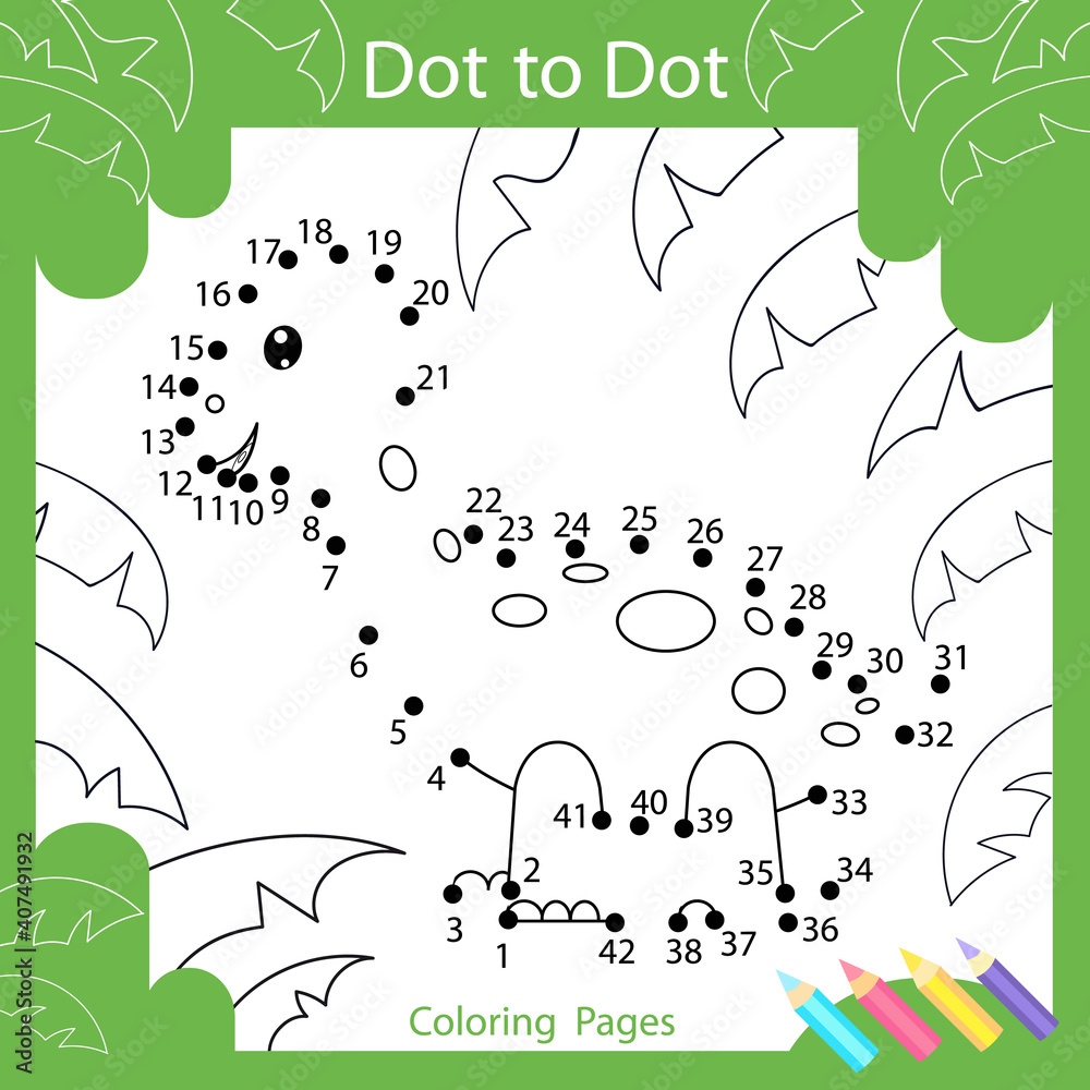 Dot to dots drawing worksheets. Drawing tutorial with cute dinosaur ...