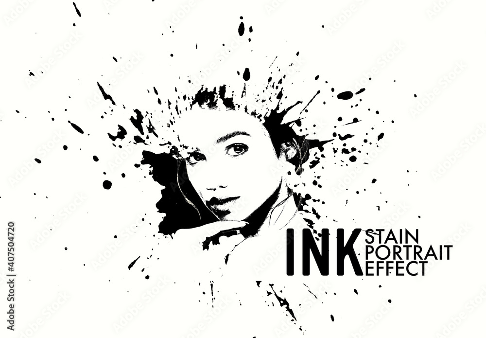 Ink Splatter Portrait Effect Stock Template | Adobe Stock