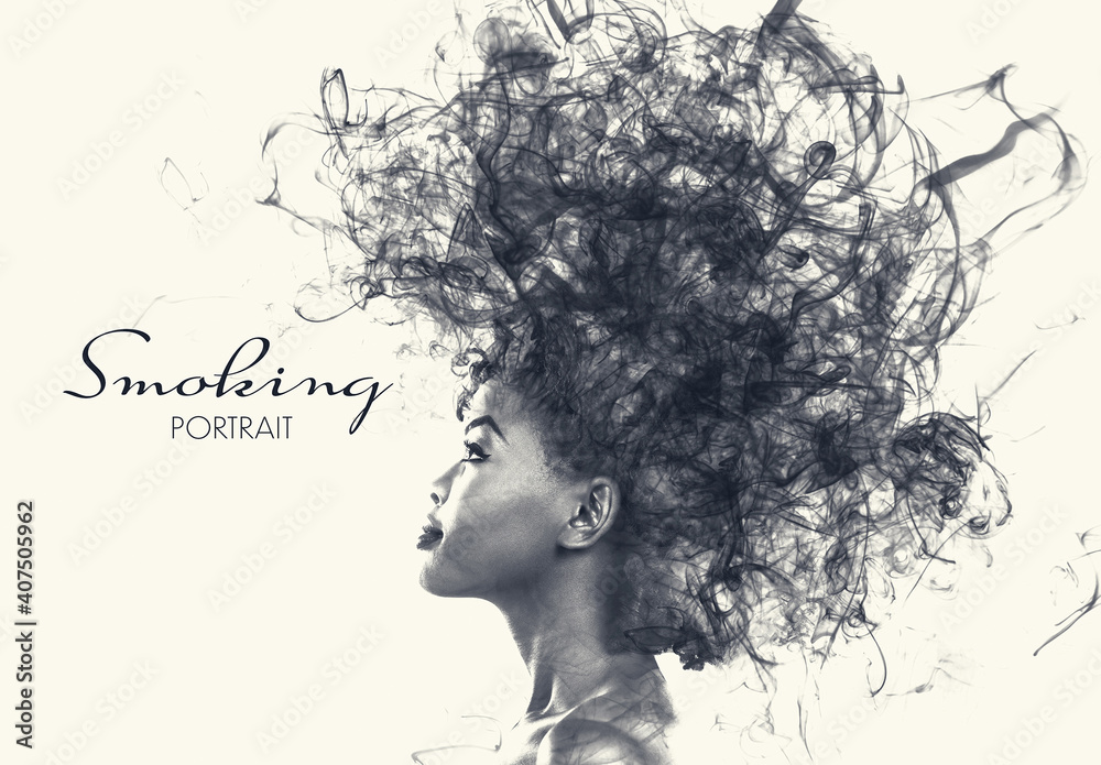 Smoke Portrait Photo Effect Stock Template | Adobe Stock