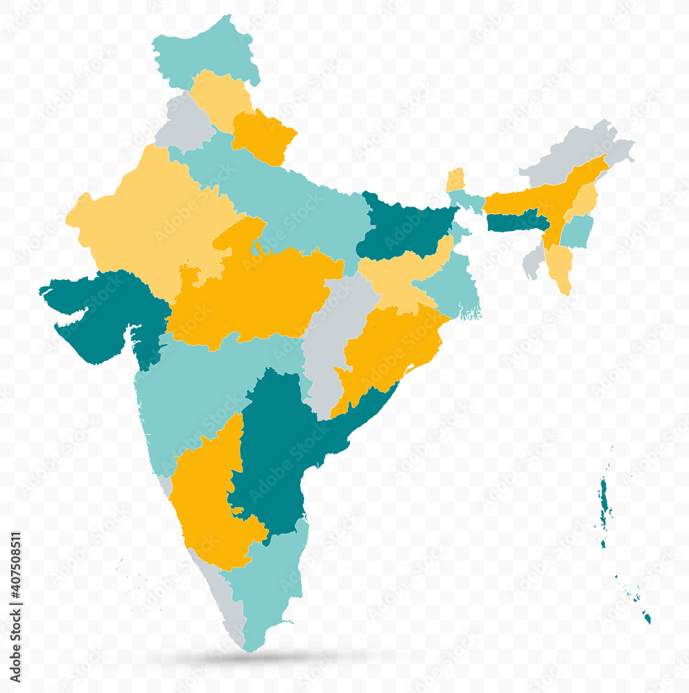 India Map on transparent background Stock-Vektorgrafik | Adobe Stock