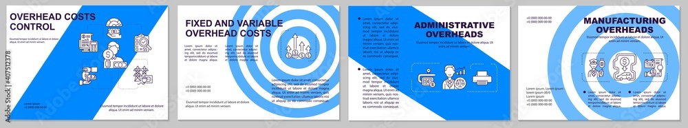 Overhead costs control brochure template. Administrative overheads ...