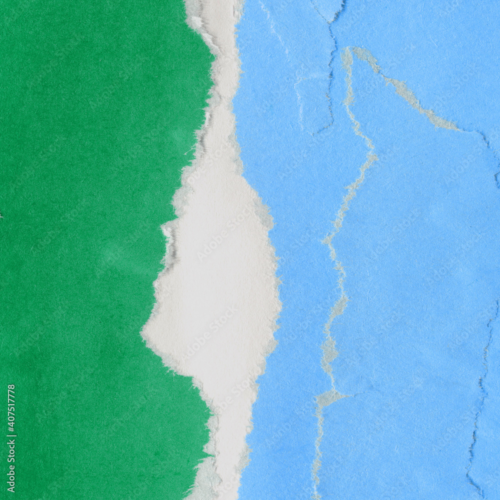 Colorful torn paper collage close-up. Texture made from various paper ...