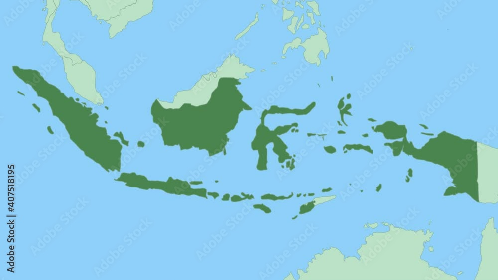Map of Indonesia with pin of country capital. Indonesia Map with ...