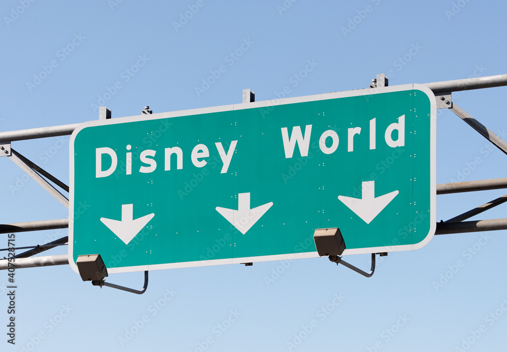 Orlando, Florida, USA - December 22, 2011: An interstate highway sign ...