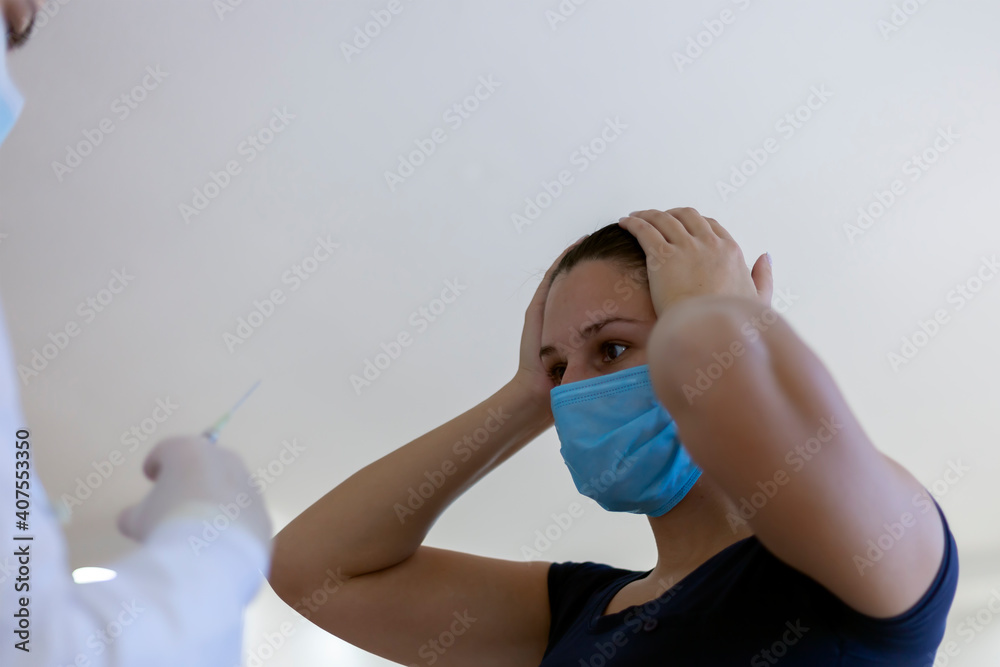 Adult patient's fear of needles and syringes Stock Photo | Adobe Stock