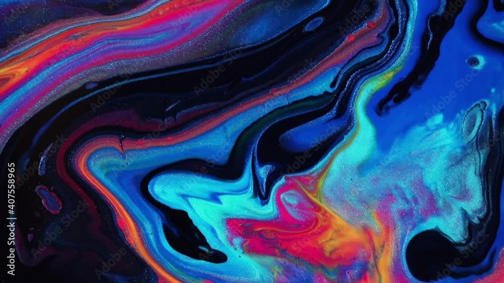 Fluid art drawing footage, trendy acryl texture with flowing effect ...