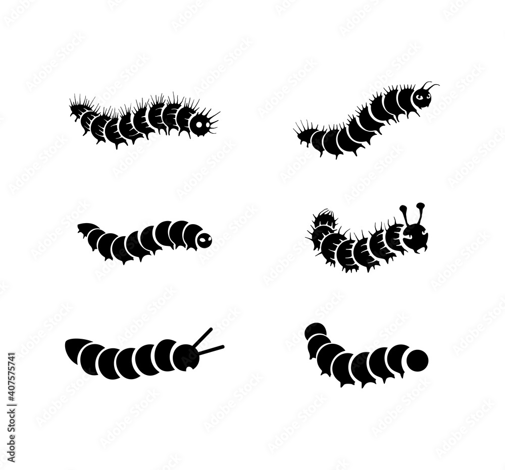 caterpillars icon collection vector image Stock Vector | Adobe Stock