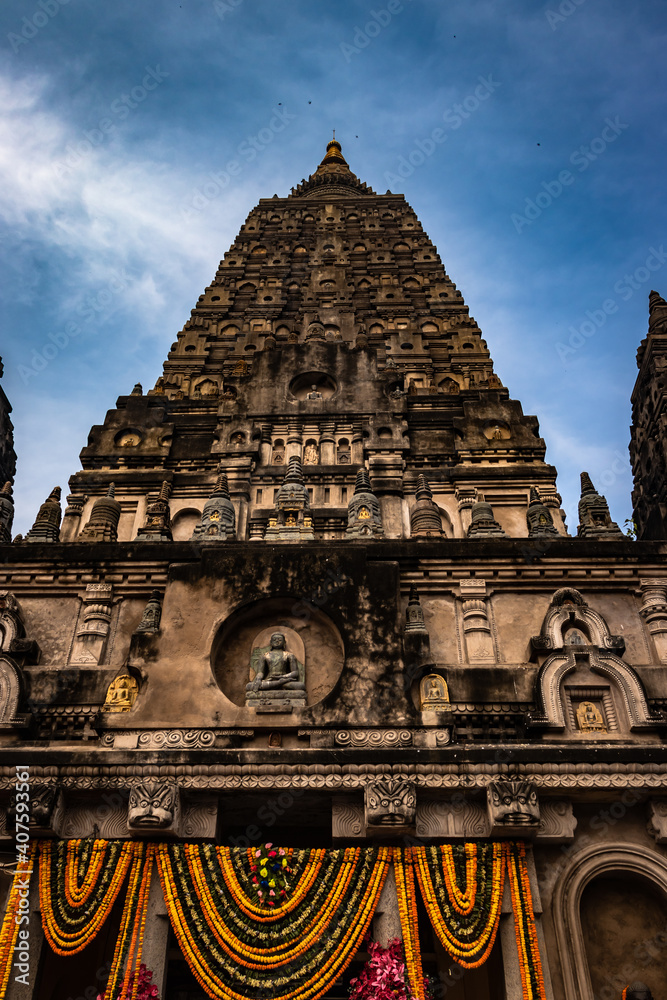 buddhist stupas isolated with bright sky and unique prospective image ...