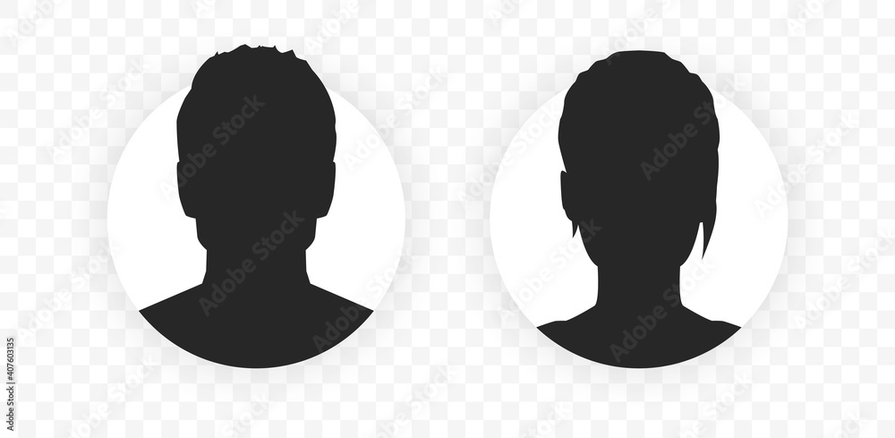 Man and woman avatar profile. User face icons Male and female with ...