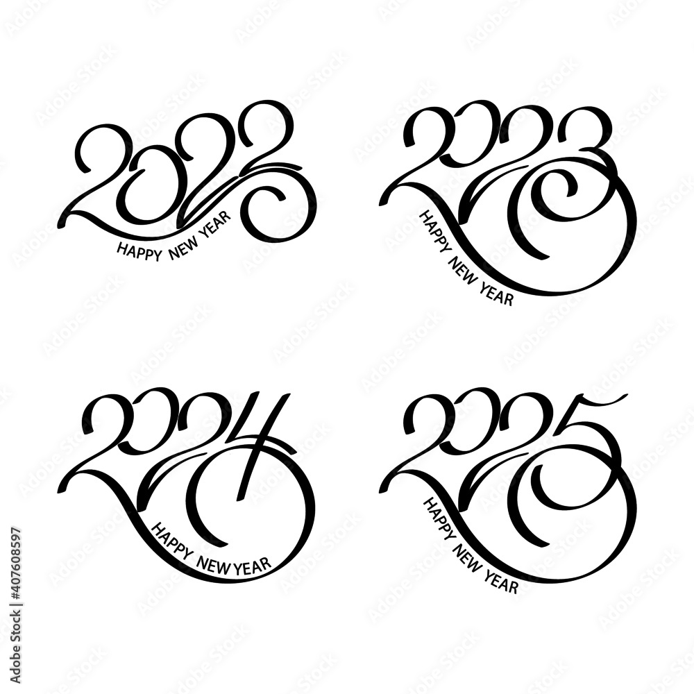 Set Of 2022 2023 2024 2025 Happy New Year Logo Text Design 2022 set-of-2022-2023-2024-2025-happy-new-year-logo-text-design-2022