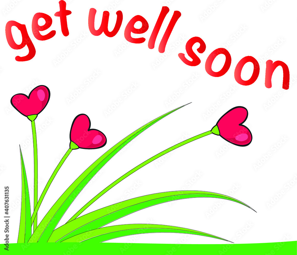 vector cartoon get well soon card Stock Vector | Adobe Stock