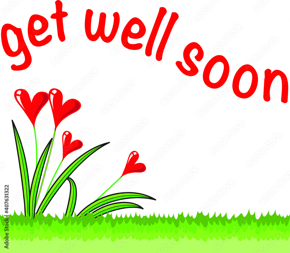 vector cartoon get well soon card Stock Vector | Adobe Stock