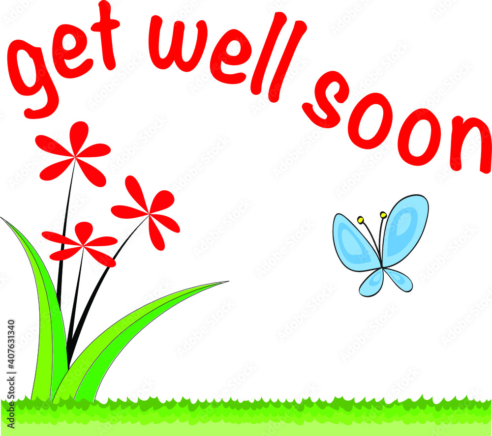 vector cartoon get well soon card Stock Vector | Adobe Stock